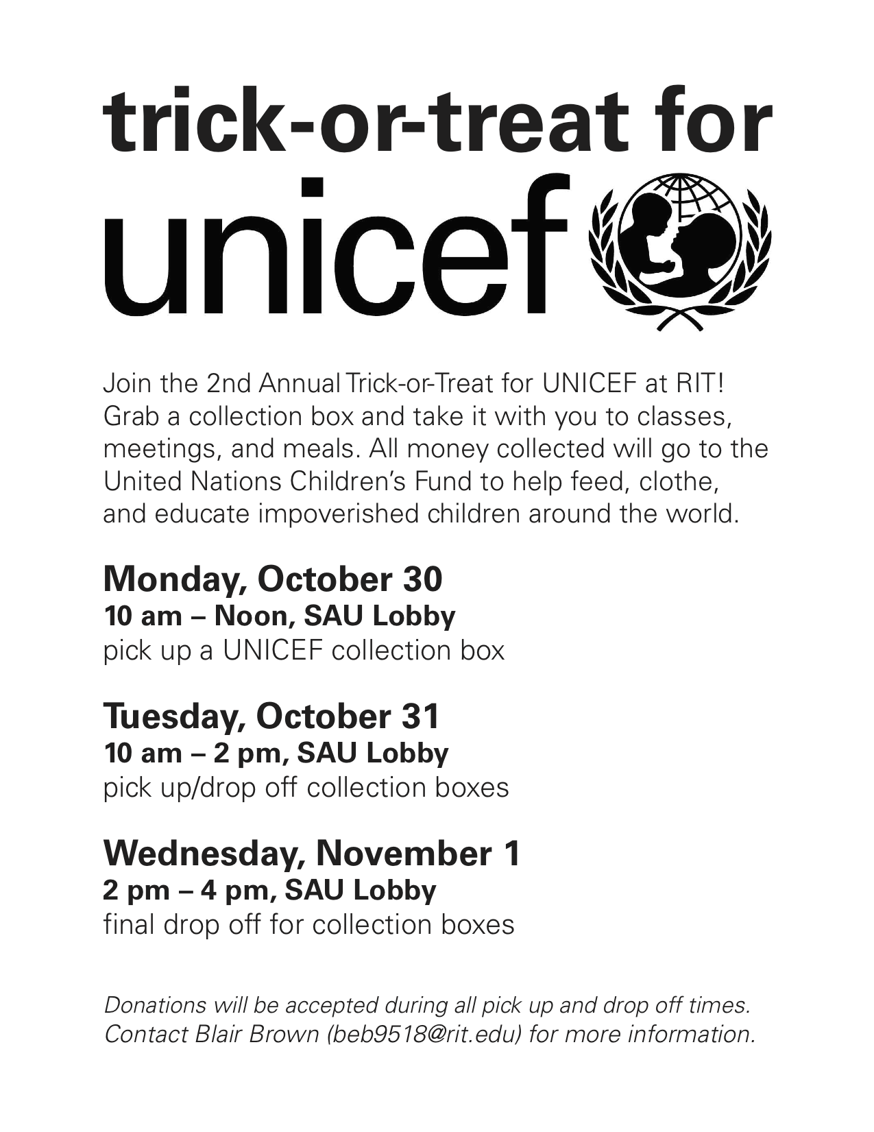 UNICEF Fundraiser Flyer – Erhardt Graeff